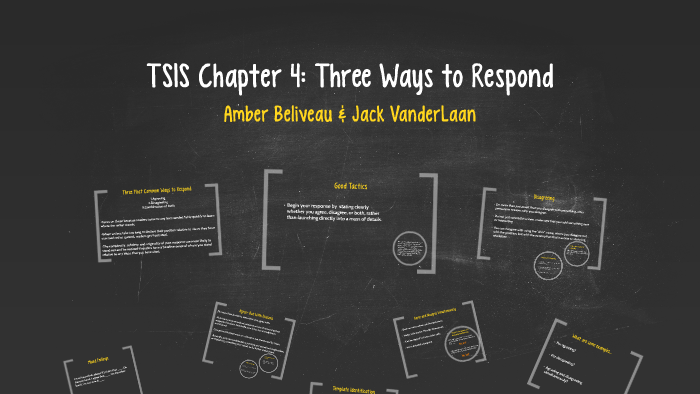TSIS Chapter 4: Three Ways to Respond by Amber Beliveau on Prezi