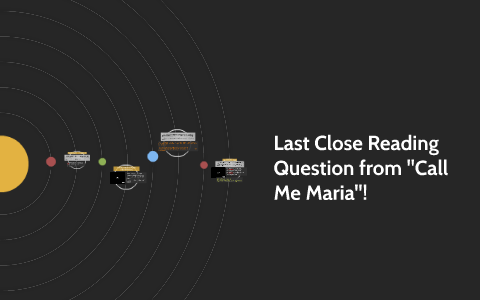 Last Close Reading Question from "Call Me Maria"! by Sylvia Gonzales on ...