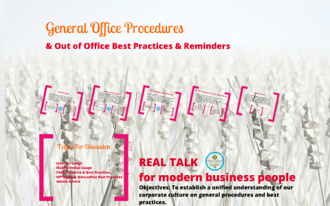 General Office Procedures & Out of Office Best Practices by TJ ...