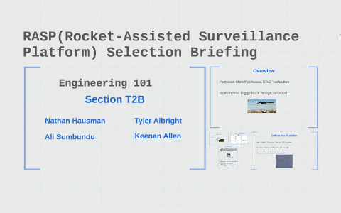 RASP(Rocket-Assisted Surveillane Platform) Selection Briefin by Nate ...