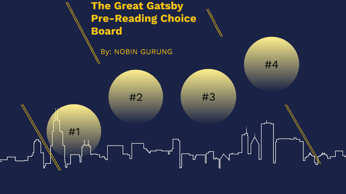 The Great Gatsby Pre-Reading Choice Board by NOBIN GURUNG on Prezi