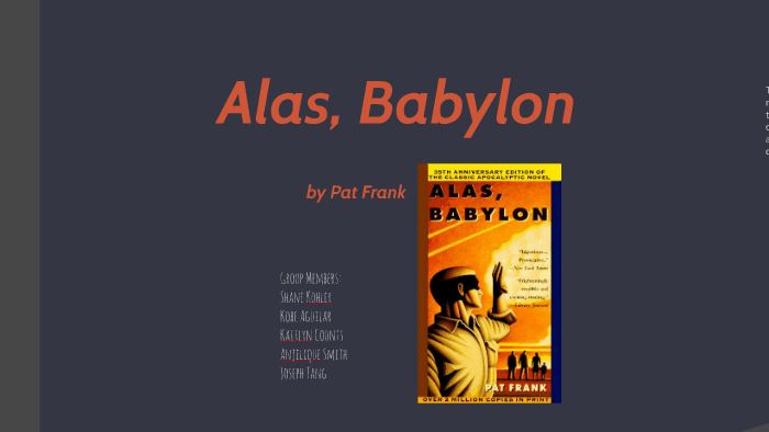 Alas Babylon by Shane Kohler