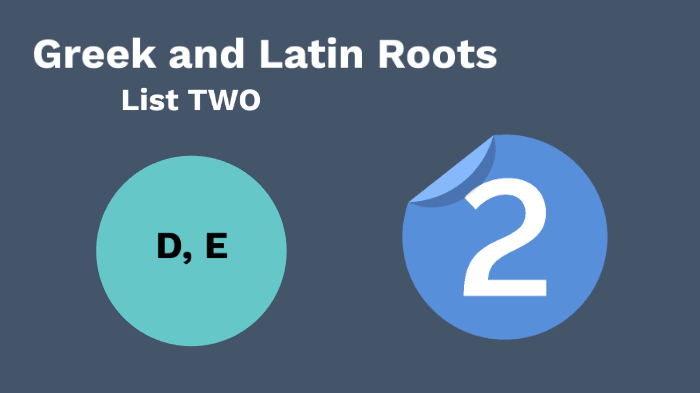 Greek & Latin Roots List Two by Sarah Horn on Prezi
