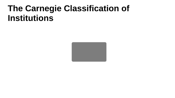 The Carnegie Classification of Institutions by Christina Markakis on Prezi