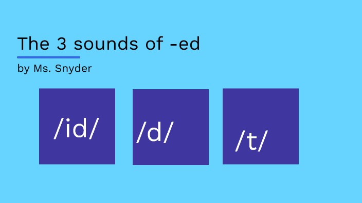 The 3 Sounds of -ed by Rachel Snyder on Prezi