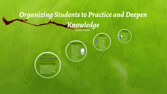 Organizing Students to Practice and Deepen Knowledge by Emily Custer on ...