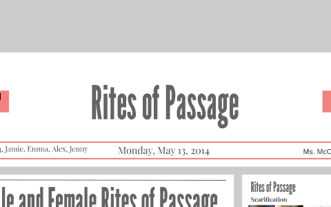 Male and Female Rites of Passage by Haroon Saber on Prezi