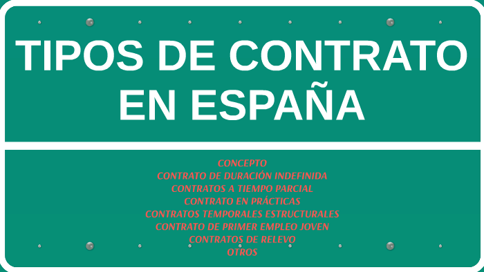 TIPOS DE CONTRATO EN ESPAÑA by Carlos Ruiz Pacheco on Prezi