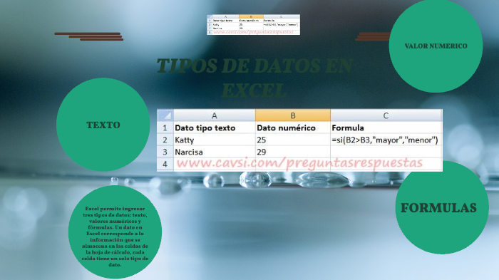 tipos de datos en excel by marleny sanchez on Prezi