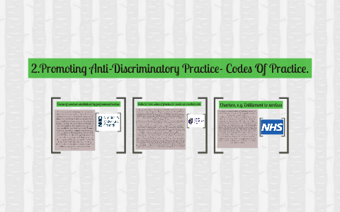 Promoting Anti-Discriminatory Practice- Codes Of Practice. by Deniz ...