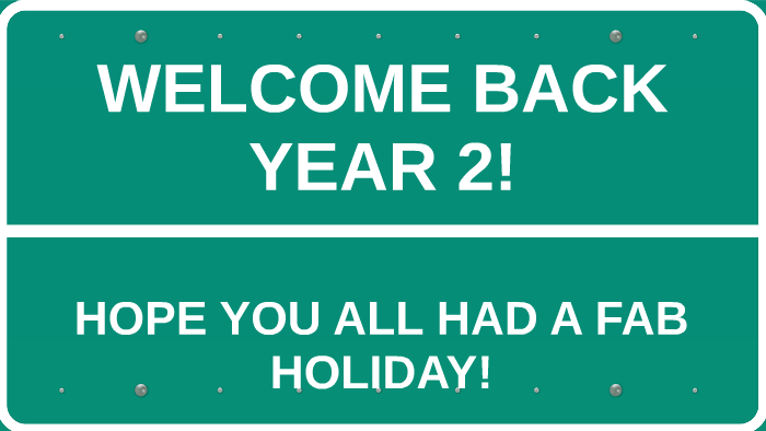 WELCOME BACK YEAR 3! by Amreen Iqbal