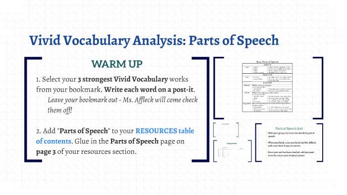 Vivid Vocabulary Analysis: Parts of Speech by Rachel Affleck on Prezi
