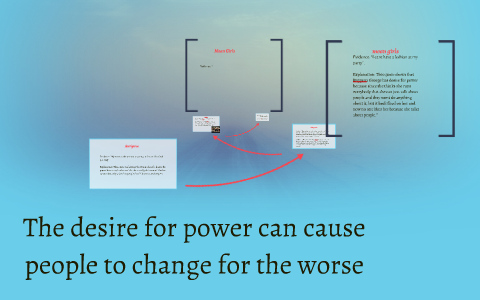 The desire for power can cause people to change for the wors by dessiah ...