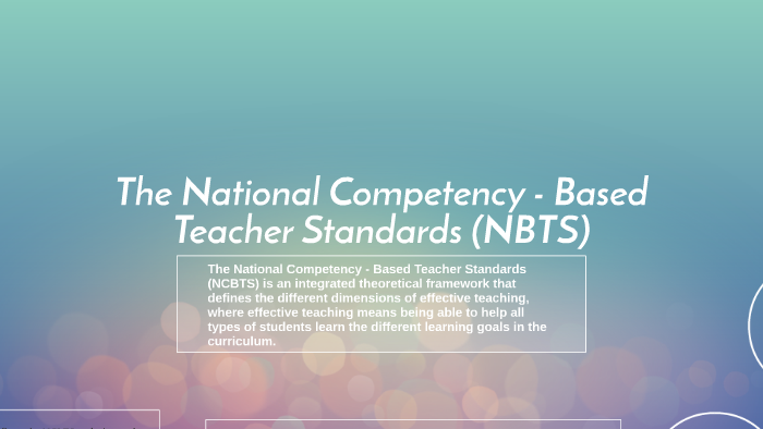 The National Competency - Based Teacher Standards (NBTS) by Kennedy ...