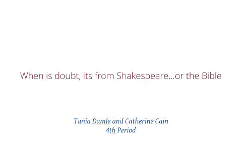 When in doubt, it's from Shakespeare...or the Bible - How to Read ...