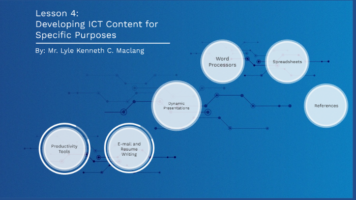Grade 11: Lesson 4: Developing ICT content for specific purposes by ...