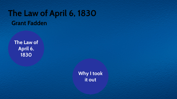 The Law of April 6, 1830 by GRANT FADDEN (Student) on Prezi