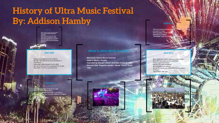 History of Ultra Music Festival by Addison Hamby on Prezi