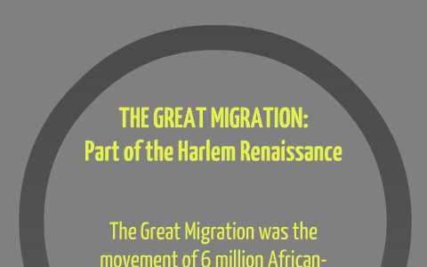 The Great Migration: Part of the Harlem Renaissance by Rachel Cobb on Prezi