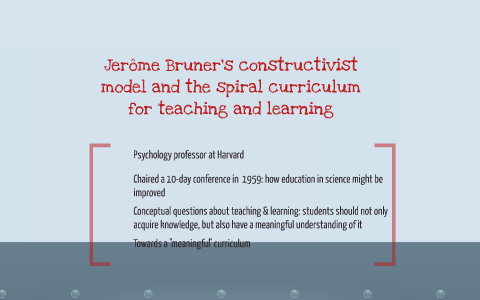 Jerôme Bruner's constructivist model and the spiral curricul by Gwladys ...