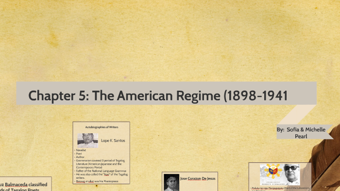 Chapter 5: The American Regime (1898-1941 by Michelle Pearl Daloran on ...