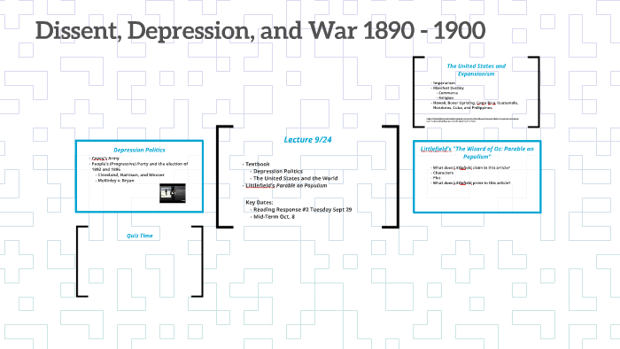 Dissent, Depression, and War 1890 - 1900 by Gregory Weimer on Prezi