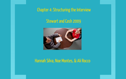Chapter 4: Structuring the Interview (Stewart & Cash) by Hannah Silva on Prezi