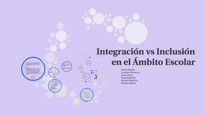 Integración vs Inclusión en el ambito escolar by Rocio Quevedo on Prezi