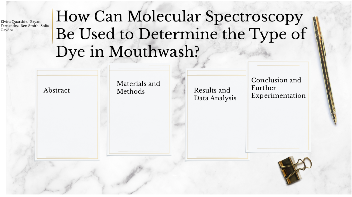 How Can Molecular Spectroscopy Be Used to Determine the Type of Dye in ...