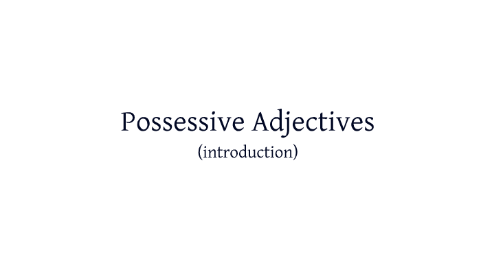 Possessive Adjectives (Introduction) Basic 1 - Unit 2 by Marcello ...