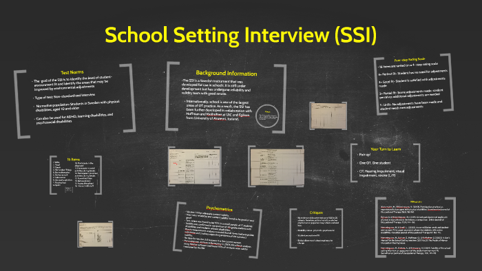 School Setting Interview (SSI) by Jessica Weiler on Prezi