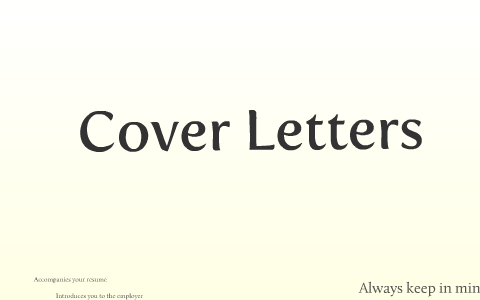 Cover letters by David Hutchinson on Prezi