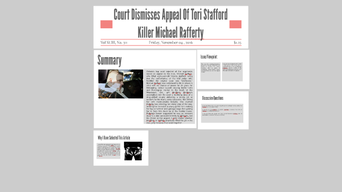 Court dismisses appeal of Tori Stafford killer Michael Raffe by daniela ...