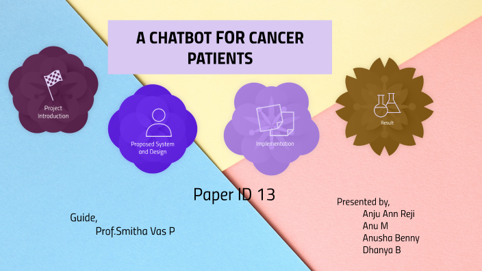 A CHATBOT FOR CANCER PATIENTS by Dhanya B on Prezi