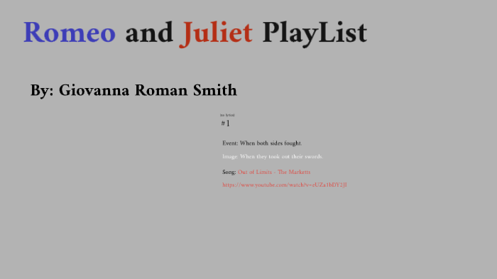 Romeo and Juliet Playlist by Gio Roman on Prezi