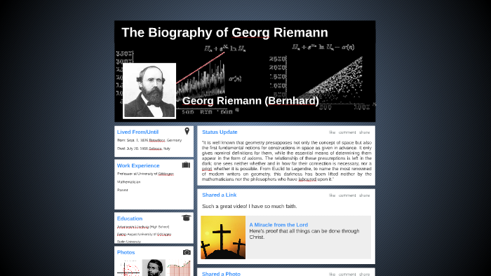 The Biography of Georg Riemann by Ariana Wiggins by Ariana Wiggins on Prezi