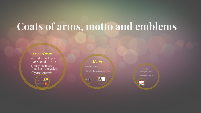 Coats of arms, motto and emblems by Mathieu Pocock