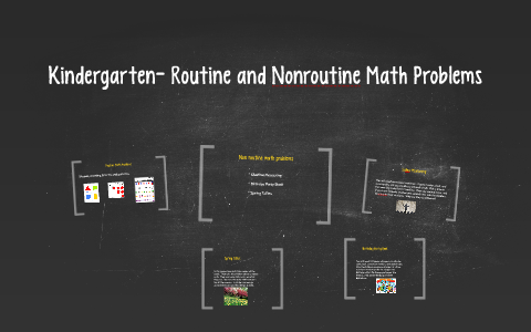 Kindergarten- Routine and Nonroutine Math Problems by Tabatha ...