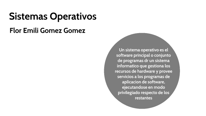 sistemas operativos by Flor Emili Gomez Gomez on Prezi