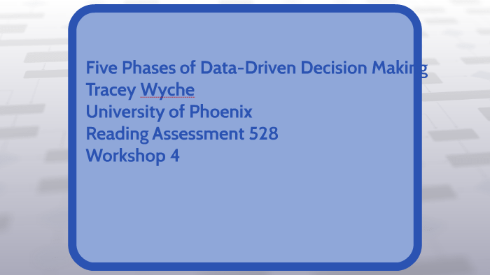 Five Phases of Data Driven Decision Making Process by Tracey Wyche