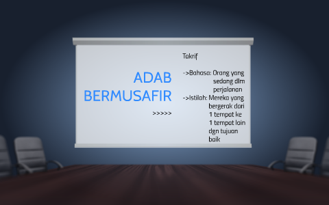 ADAB BERMUSAFIR by Hazmar van Jaafar on Prezi