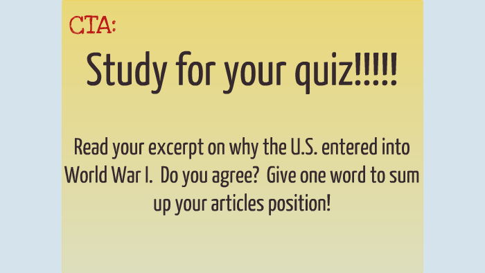 APUSH: World War I: From Neutrality to War (30) by Tim Justice on Prezi