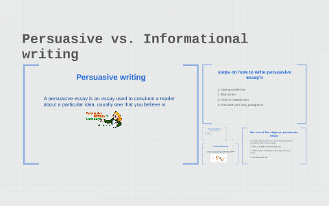Persuasive vs. Informational writing by donnie blair on Prezi