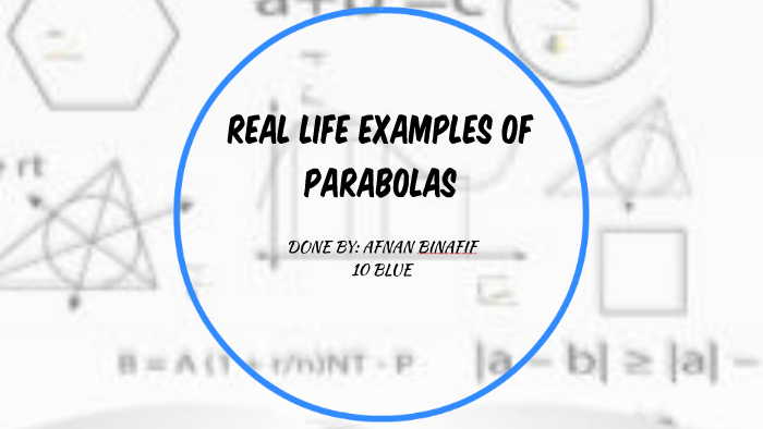 REAL LIFE EXAMPLES OF PARABOLAS by afnan bin afif on Prezi