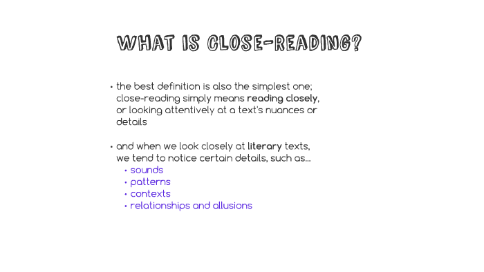Introduction to Close-Reading by E J on Prezi