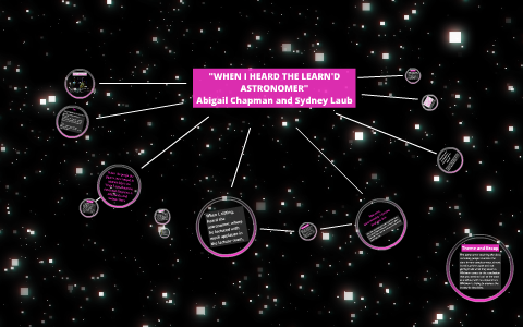"WHEN I HEARD THE LEARN'D ASTRONOMER" by Sydney Laub on Prezi