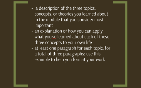 a description of the three topics, concepts, or theories yo by co mi on ...