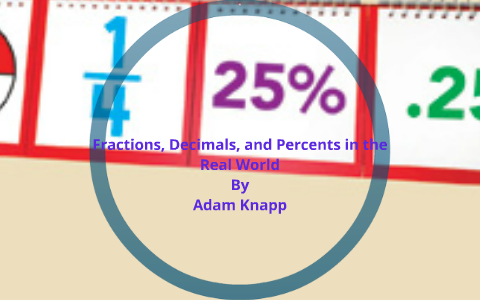 how fractions decimals and percents are used in the real world by adam ...