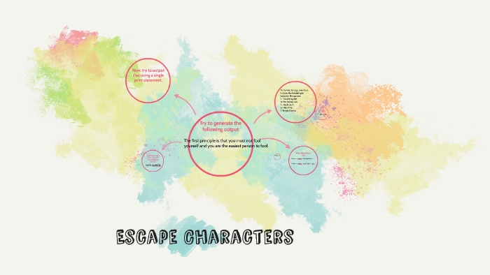 Lesson: Escape Characters by Samrat Pathania