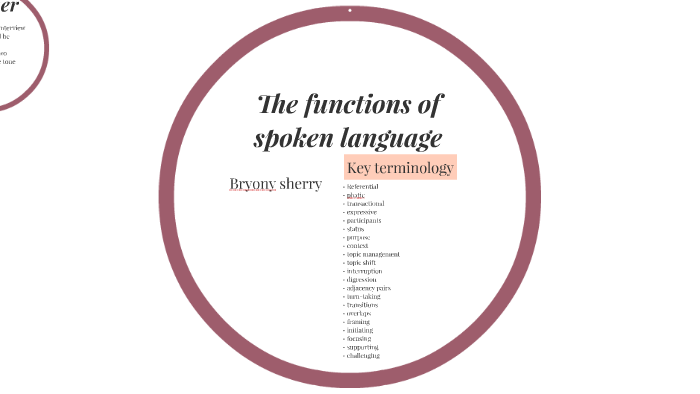The functions of spoken language by Bryony Sherry on Prezi